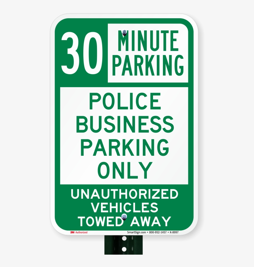 Time Limit Police Business Parking Only Sign - No Motorcycle Parking ...