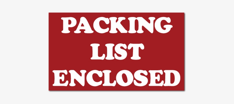 Download Transparent Packing List Enclosed Stickers - Packing Slip ...