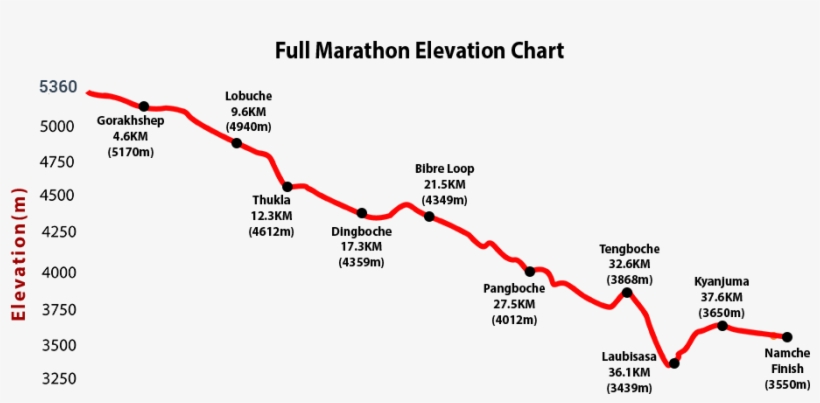 Download Transparent Everest Marathon 42km Fullmarathon Elevation Chart ...