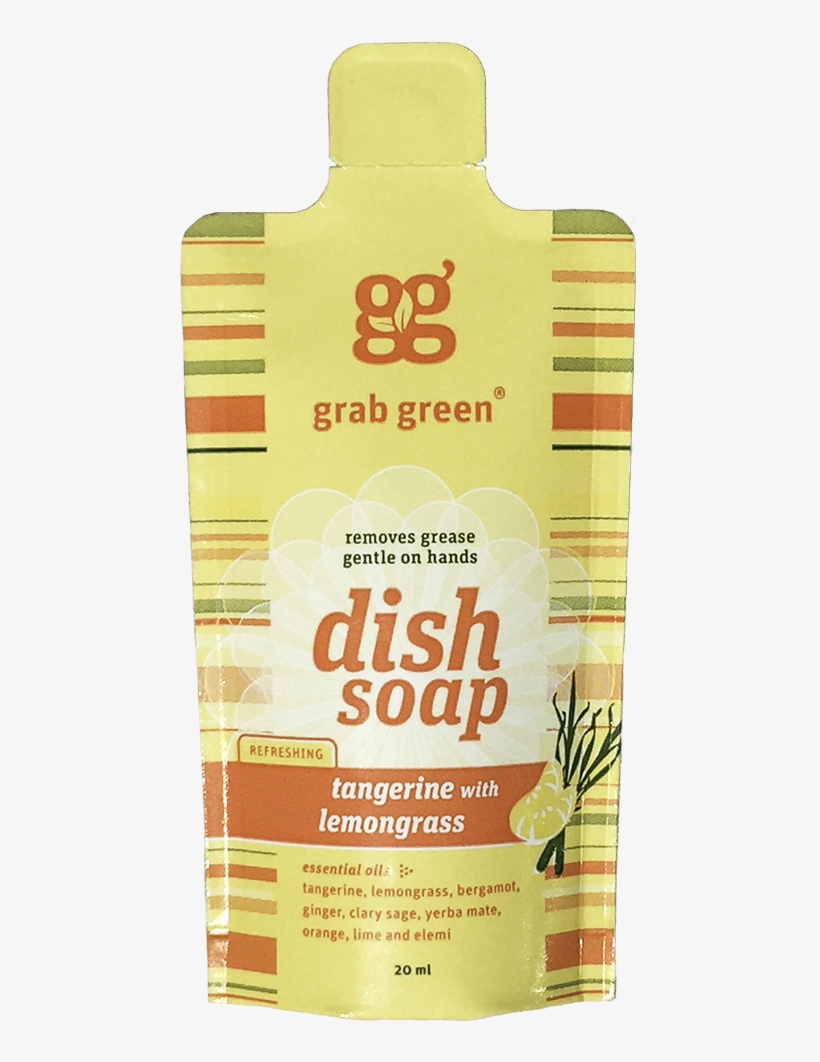 Grab Green Dish Soap Mini-pouch - Tangerine - 1000x1000 PNG Download ...