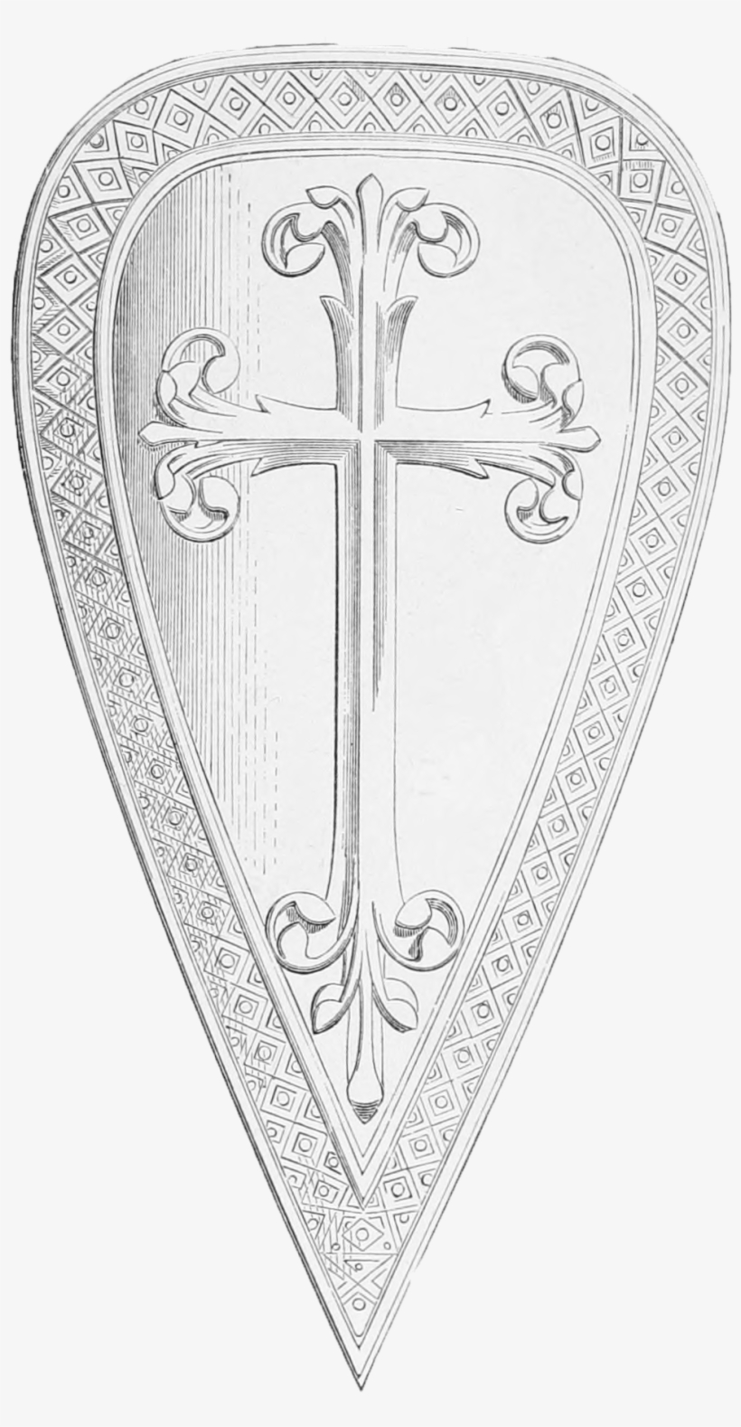 Drekon's Kite Shield - Cross - 990x1828 PNG Download - PNGkit