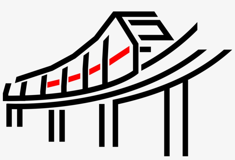 Vector Illustration Of Monorail Elevated Public Transportation - Mono ...
