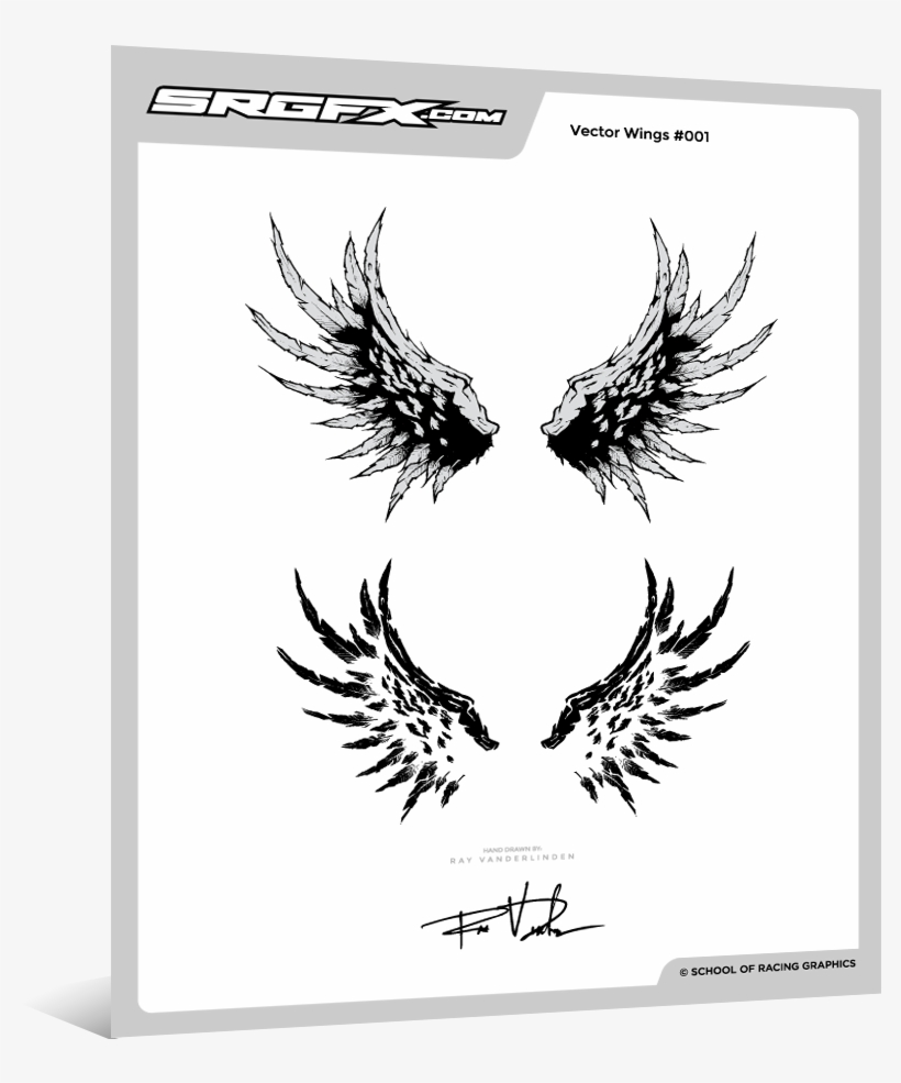Hand Drawn Vector Wings - Racing Wings Art - 822x904 PNG Download - PNGkit