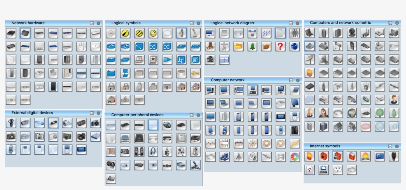 Local Area Network Symbols - Computer Network Diagram - 2487x1045 PNG ...