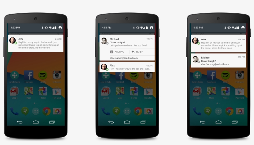 Gmail Notifications Are Default Priority, So They Normally - Android Expanded Notification ...