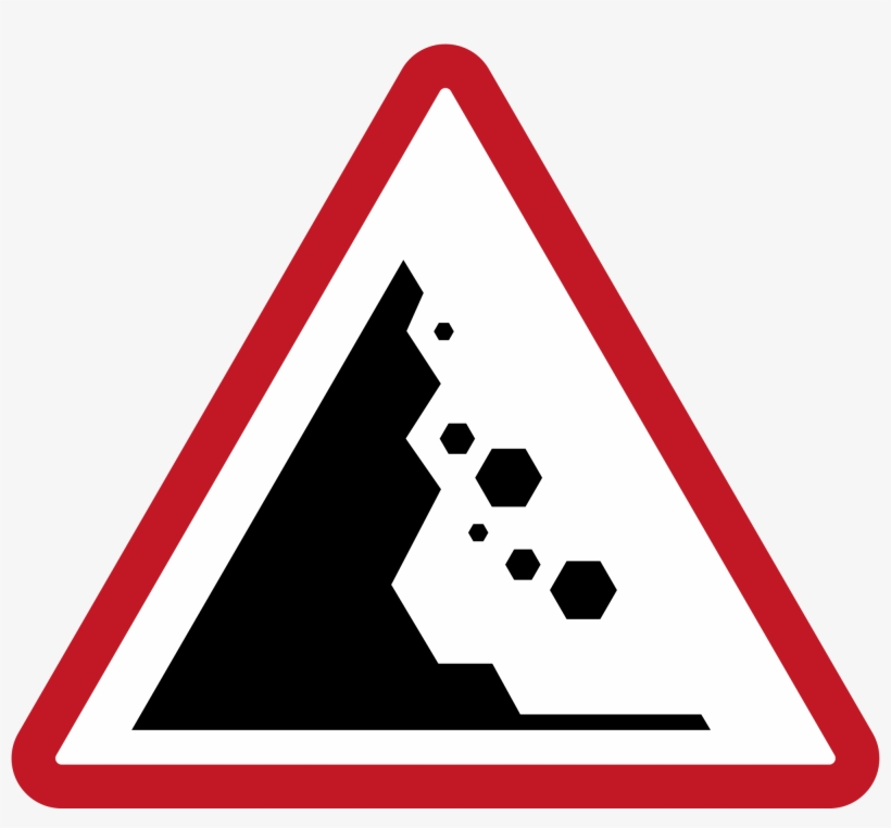 Open - Beware Of Falling Rocks Sign - 2000x1762 PNG Download - PNGkit