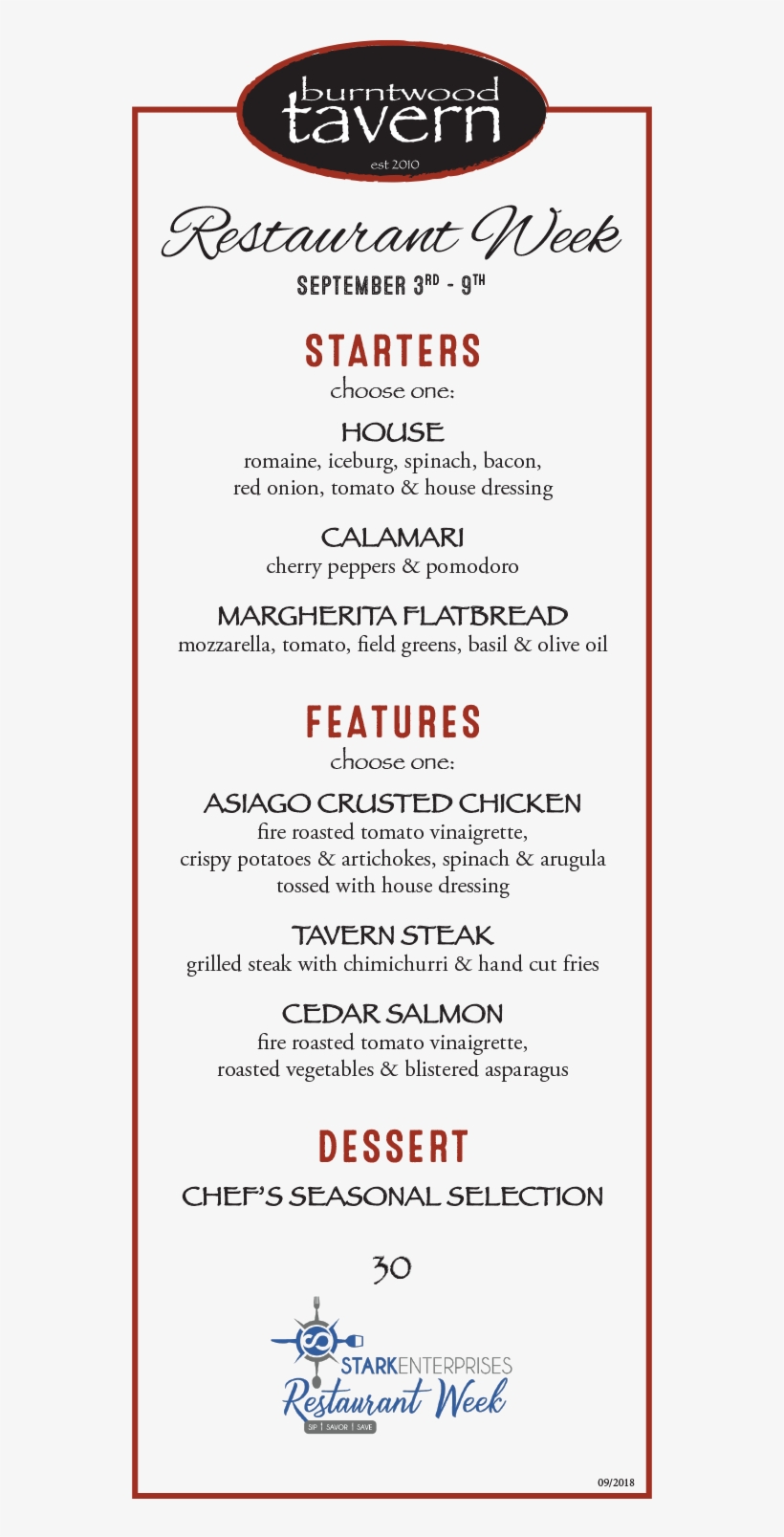 2018-08 Bwt Stark Restaurant Week Menu - Restaurant - 612x1584 PNG ...