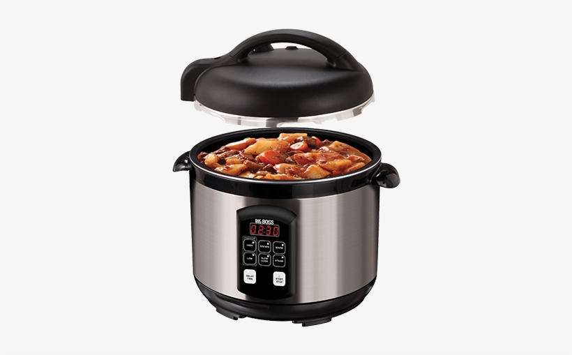 Pressure Cooker Unit With Food - Big Boss 5 Quart Stainless Steel ...