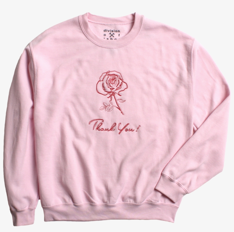 Thank You Rose Crew Neck Sweatshirt - Sweater - 1024x965 PNG Download ...