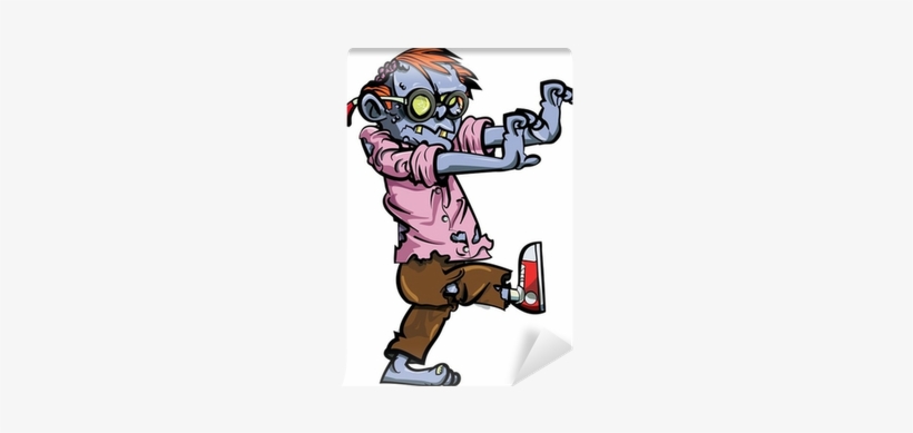 Cartoon Zombie Nerd With Glasses Wall Mural • Pixers® - Cartoon Of ...