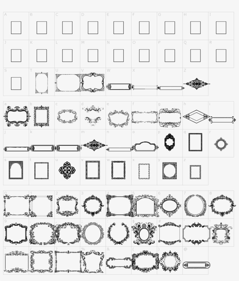 Download Transparent Vintage Frames Font - Font - PNGkit