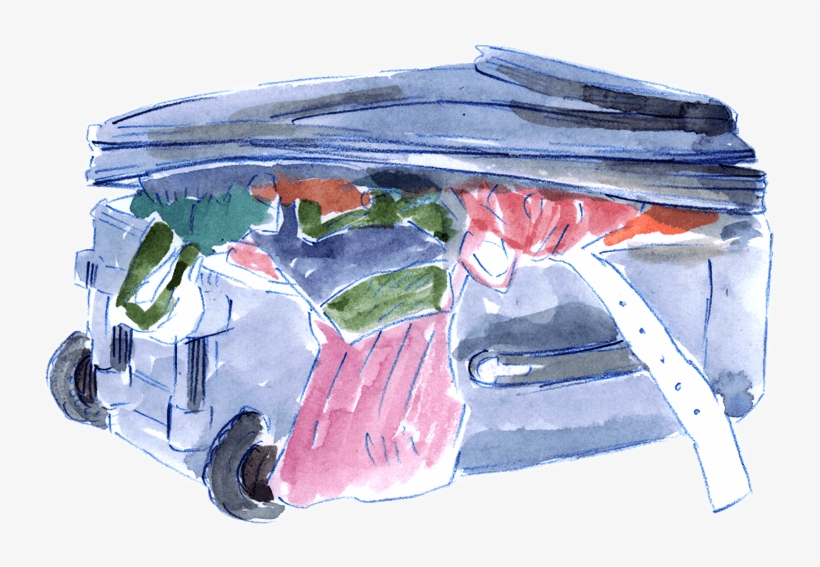 Download Transparent Illustration Of An Overpacked Suitcase, As Seen In ...