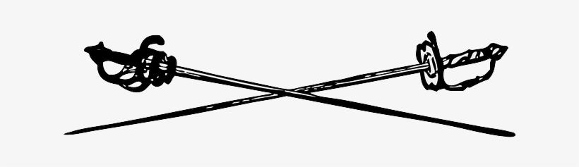 Rapiers2 - Crossed Fencing Swords - 640x320 PNG Download - PNGkit