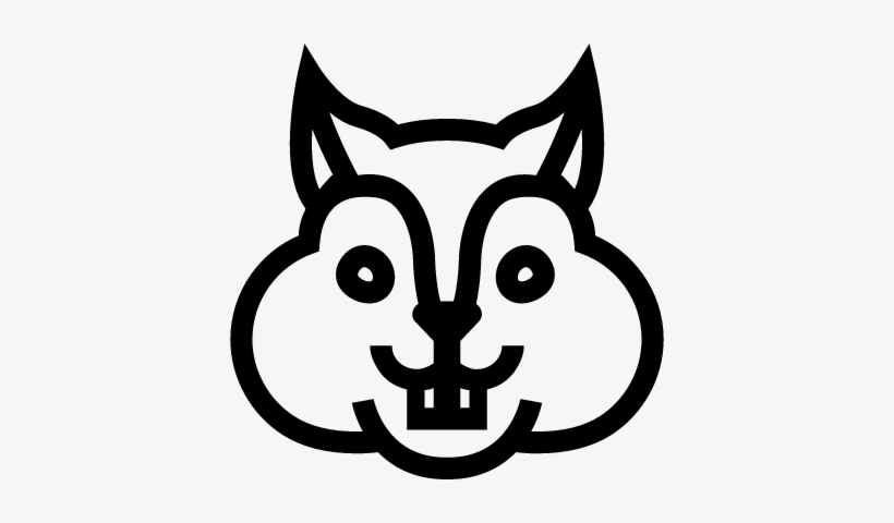 Squirrel Face Frontal Outline Vector - Squirrel Face Outline - 400x400 ...