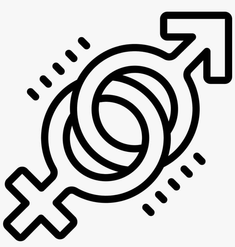 It's A Gender Icon, Represented By Two Circles, Interlocking - Vector ...