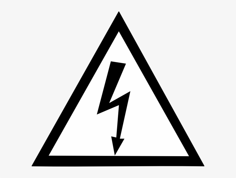 Small - High Voltage Sign Black And White - 600x540 PNG Download - PNGkit