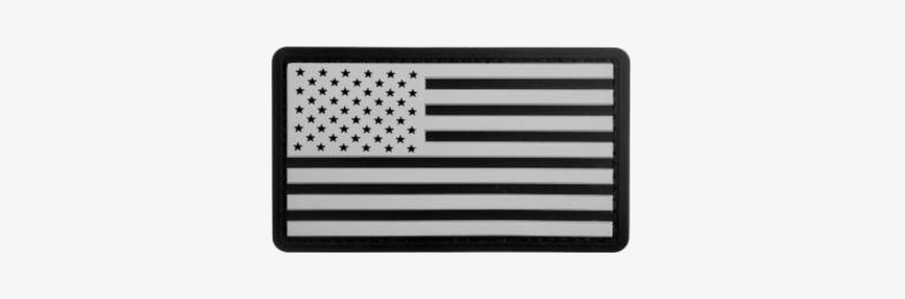 Pvc Us Flag Patch With Hook Back Black/white - American Flag One Color ...