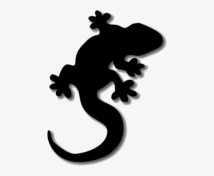 Gecko - Black Lizard Clipart - 456x594 PNG Download - PNGkit