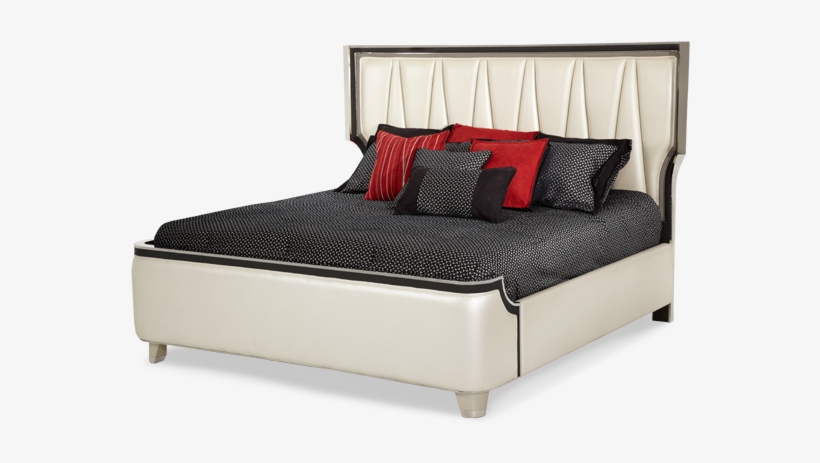 Cal King Pearl Bed Frame With Headboard Footboard Rails - Amini Aico ...