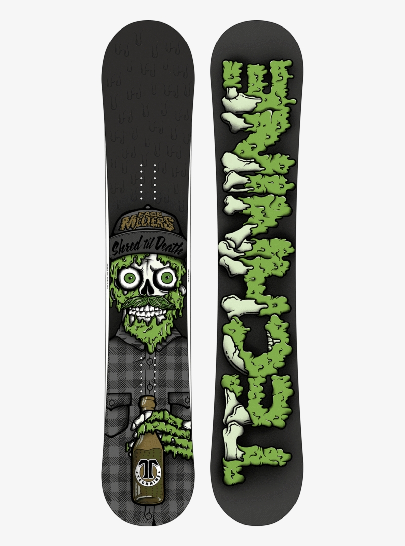 D Shred Til Death Snowboard F18 Black/green - Snowboard - 504x1024 PNG ...