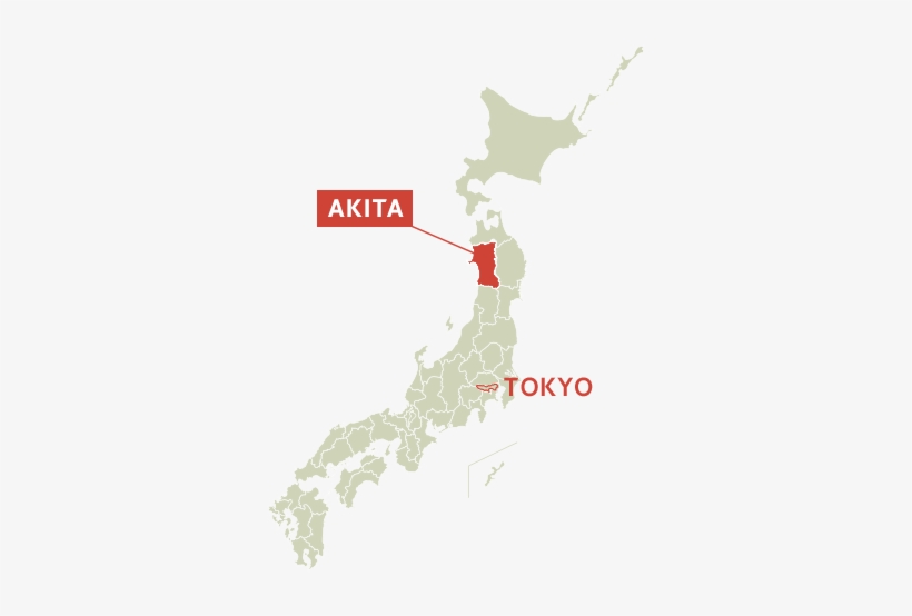 About Akita - Japan Prefecture Big Map - 344x515 PNG Download - PNGkit