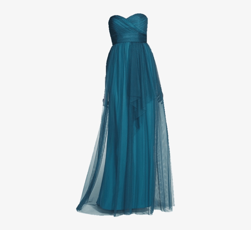 Vestido Drapeado En Tul - Gown - 339x678 PNG Download - PNGkit