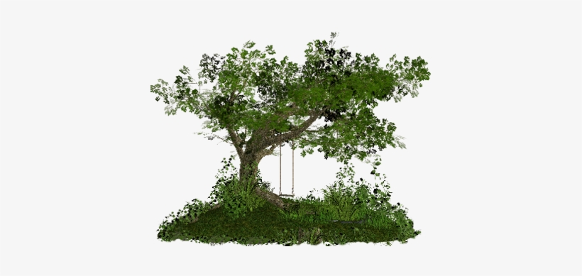 Bending Tree With Swing - Transparent Floral Swing Png - 400x309 PNG ...