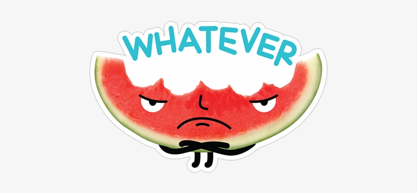 Whatever Either Watermelon Sticker - Watermelon - 490x317 PNG Download ...