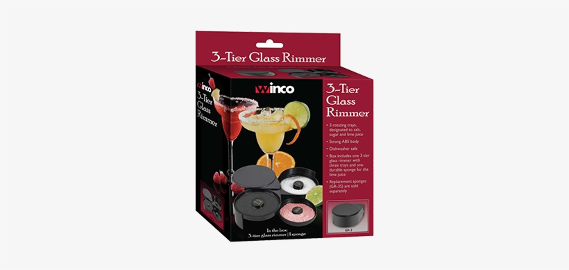 Winco Margarita Glass Rimmer 3 Tier - Bakery Supply - 376x338 PNG ...