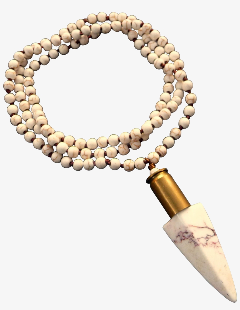 Natural Howlite Bullet Shell Arrowhead Long Necklaceg - Rifle ...