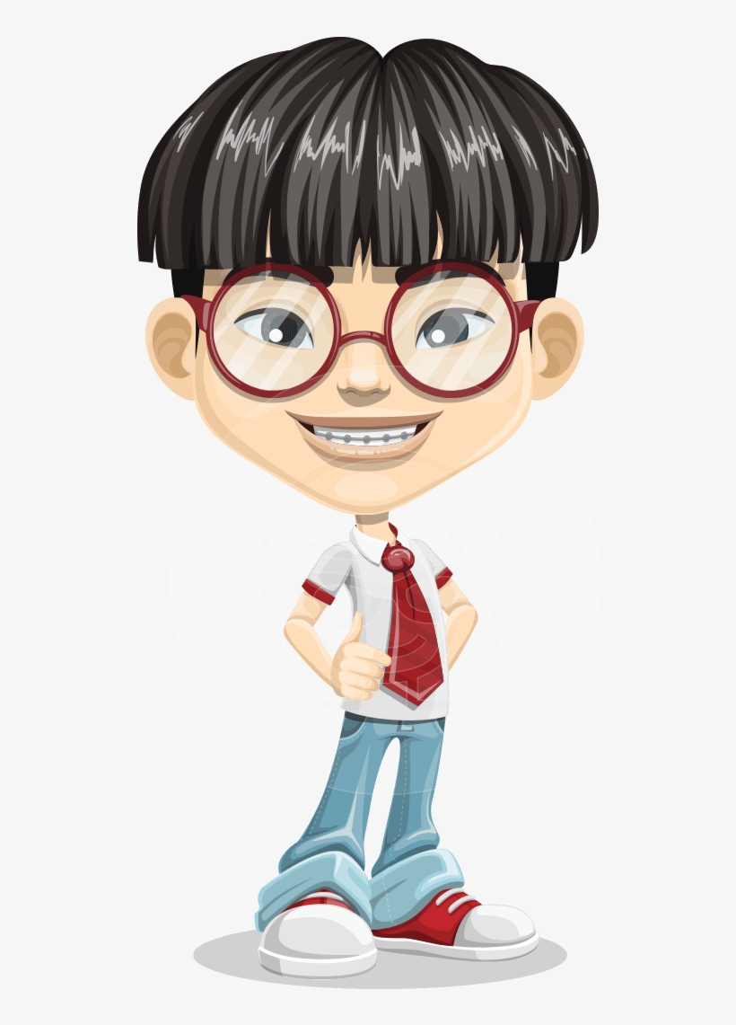 Jeng Li Schoolboy - Chinese Boy Cartoon Characters - 957x1060 PNG ...