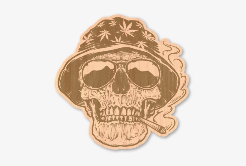 Download Transparent Maple Wood Sticker - Rastaman Skull Vector - PNGkit