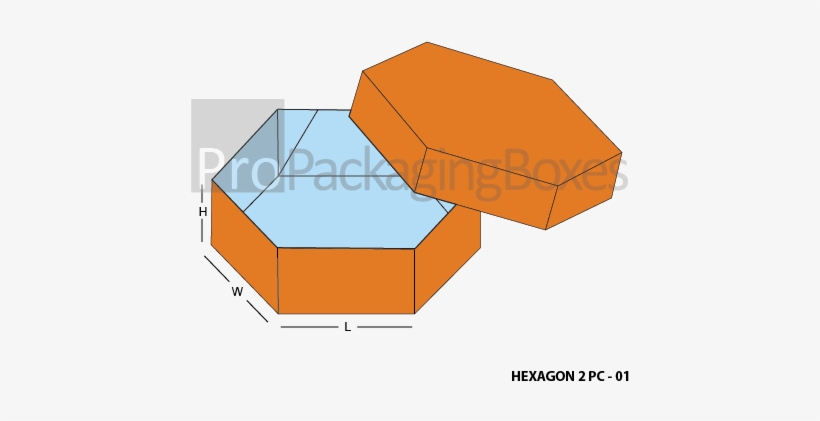 Custom Printed Hexagon 2 Piece Boxes - Box - 500x500 PNG Download - PNGkit