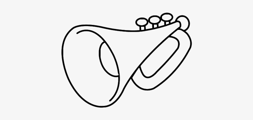 Trumpet Coloring Page - 600x470 PNG Download - PNGkit