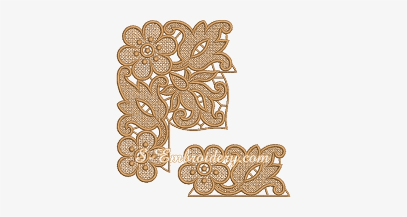 Floral Free Standing Lace Edging Embroidery Set - Embroidery - 350x358 ...