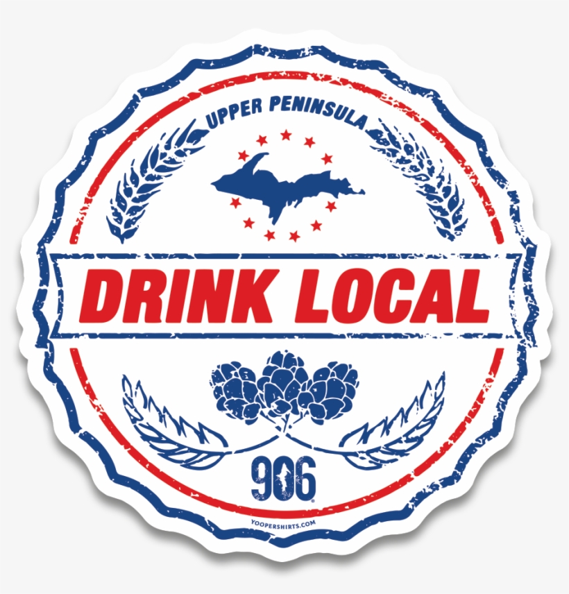 "drink Local" 4" Window Decal - Made In Michigan - 1024x1024 PNG ...