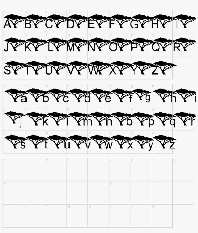 Font Characters - Tree Font - 1000x1150 PNG Download - PNGkit