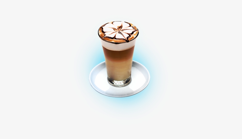 Layered Lattes With Latte Art - Coffee - 369x392 PNG Download - PNGkit