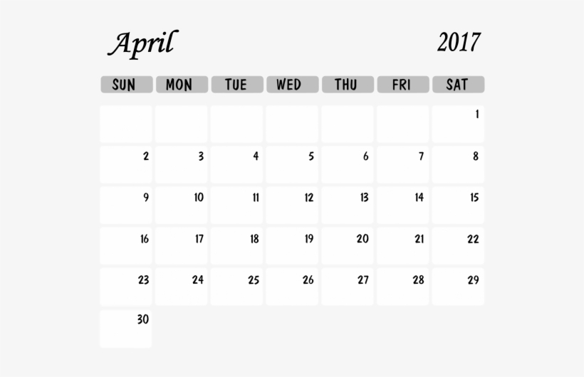 2 Calendar Templates April 2017~0 ] - Number - 600x473 PNG Download ...