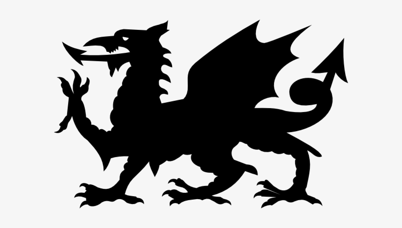 Welsh Flag Black And White - 600x386 PNG Download - PNGkit