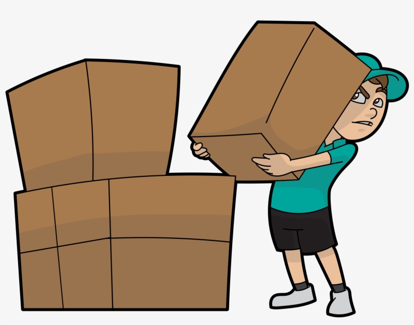 Open - Lifting Boxes Cartoon - 2000x1738 PNG Download - PNGkit