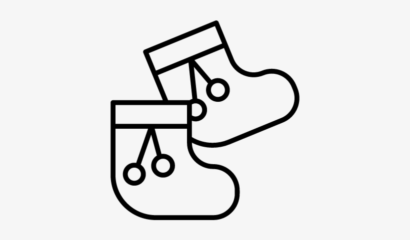 2 Christmas Socks Vector - Christmas Socks Black And White Png ...
