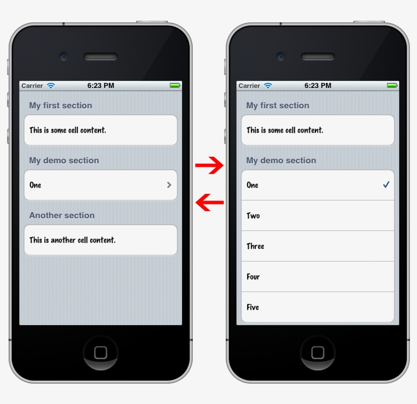 Implementing A Drop Down List Inside An Uitableview - Ios App List View - 800x716 PNG Download ...