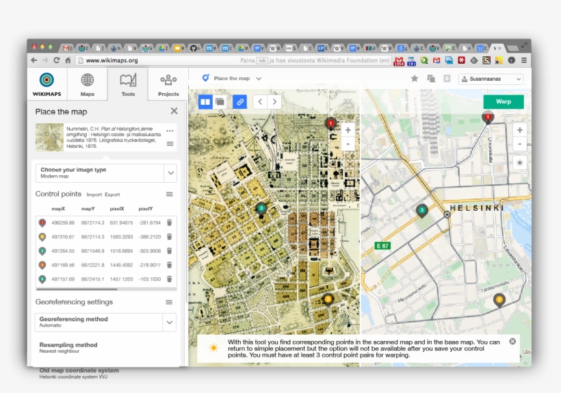 Wm Maps Warp 01 - Vintage Karte Von Helsinki Finnland (1876 ...