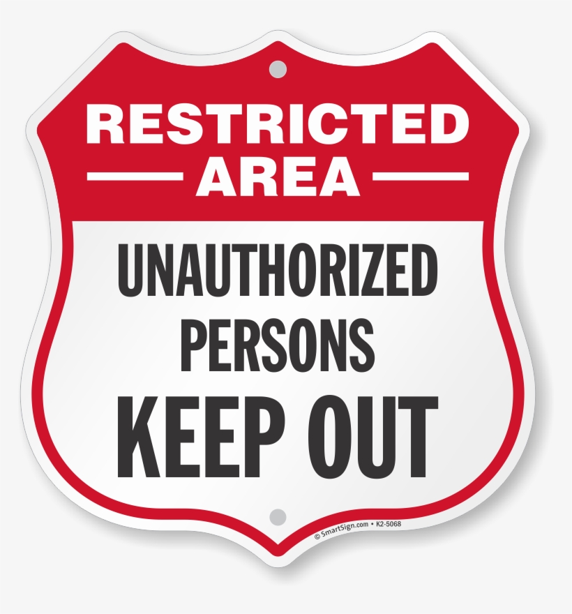Restricted Area Shield Sign - (2 Pack) Restricted Area Sign, Large 10 X ...