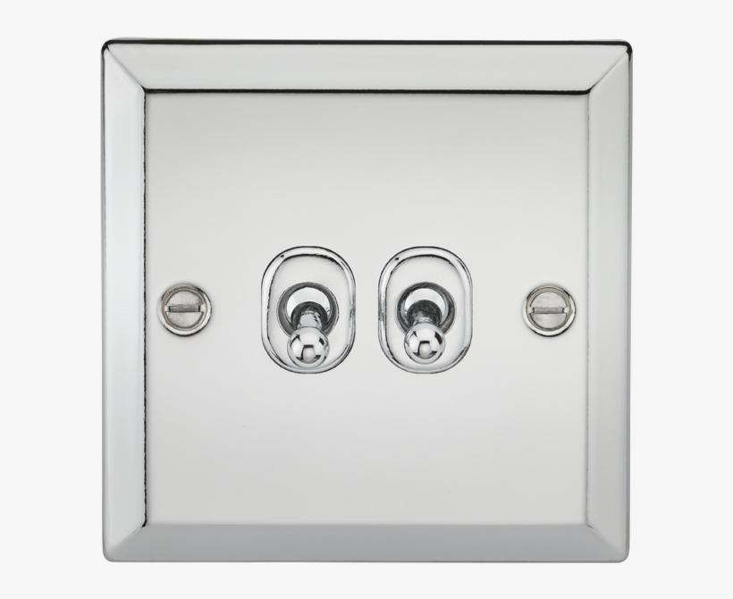 10a 2g 2way Toggle Switch - Polished Chrome Bevelled Edge 2 Gang 2 Way ...