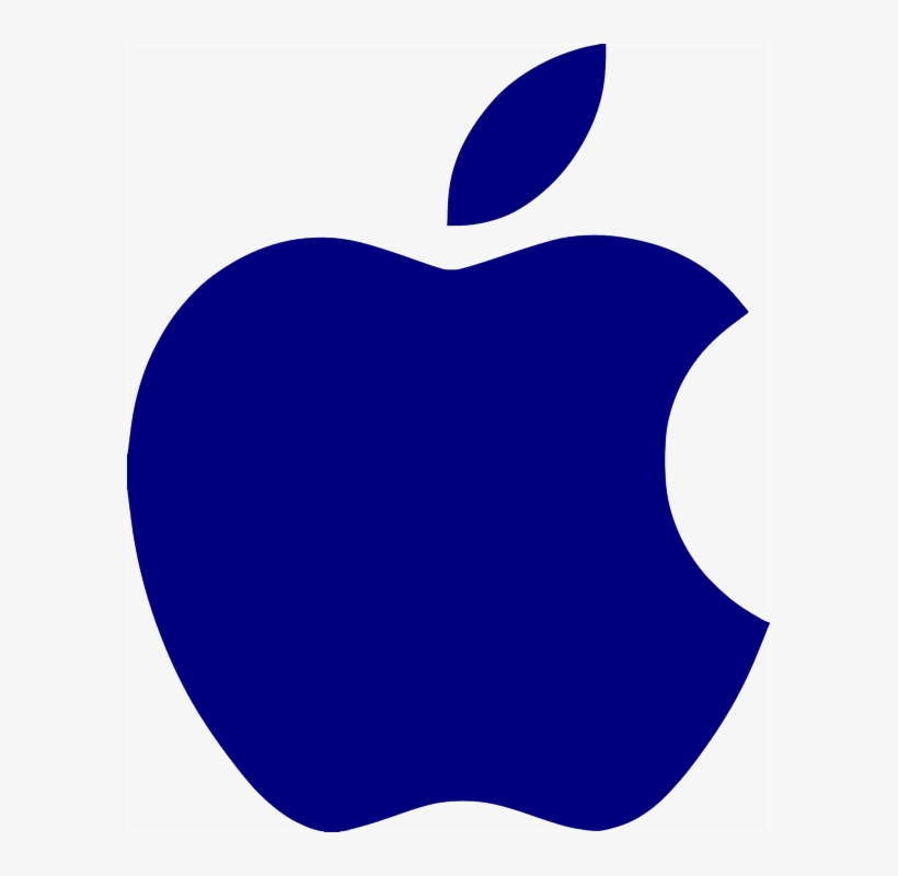 Apple, Bite, Blue, Silhouette, Icon, Symbol - Dark Blue Apple Logo ...
