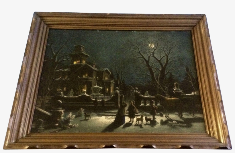 Gorgeous Victorian House Moon Reflection Night Scene - Reflection Night ...