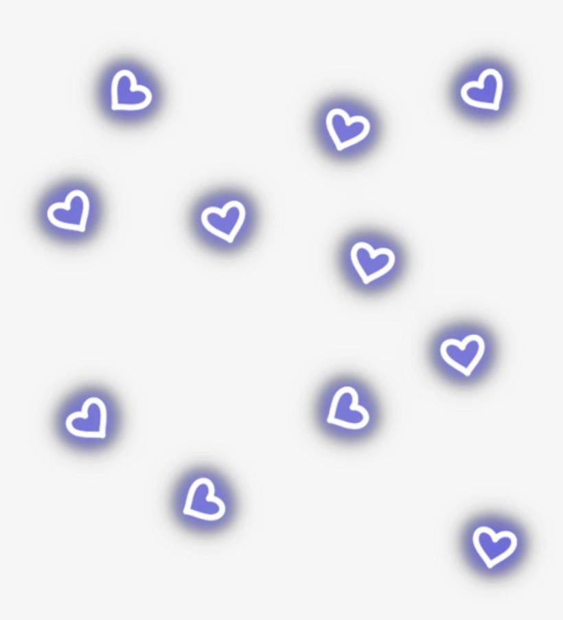 Ftestickers Overlay Hearts Light Neon Blue - Neon Lights Transparent ...