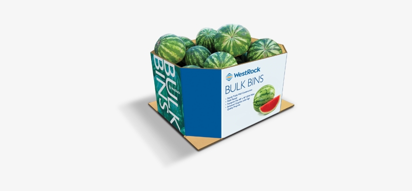 A Blue And White Large Bulk Bin Container Holding Watermelons ...